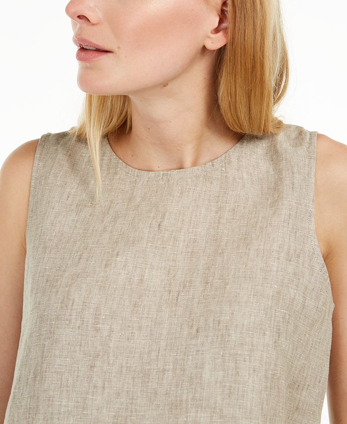 Eileen Fisher Keyhole-Back Linen Shell Top, Regular & Petite Sizes - Macy's