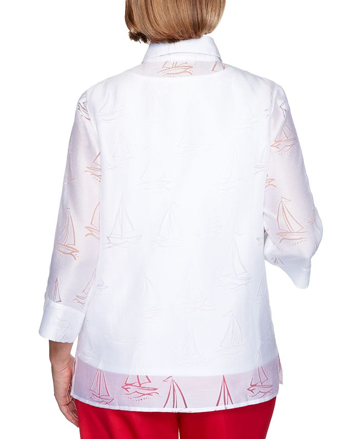 Alfred Dunner Petite Two-In-One Ship Shape Top - Macy's