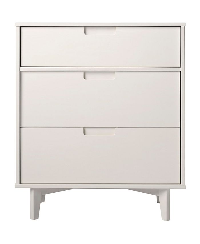 Walker Edison 3-Drawer Groove Handle Wood Dresser & Reviews - Furniture ...