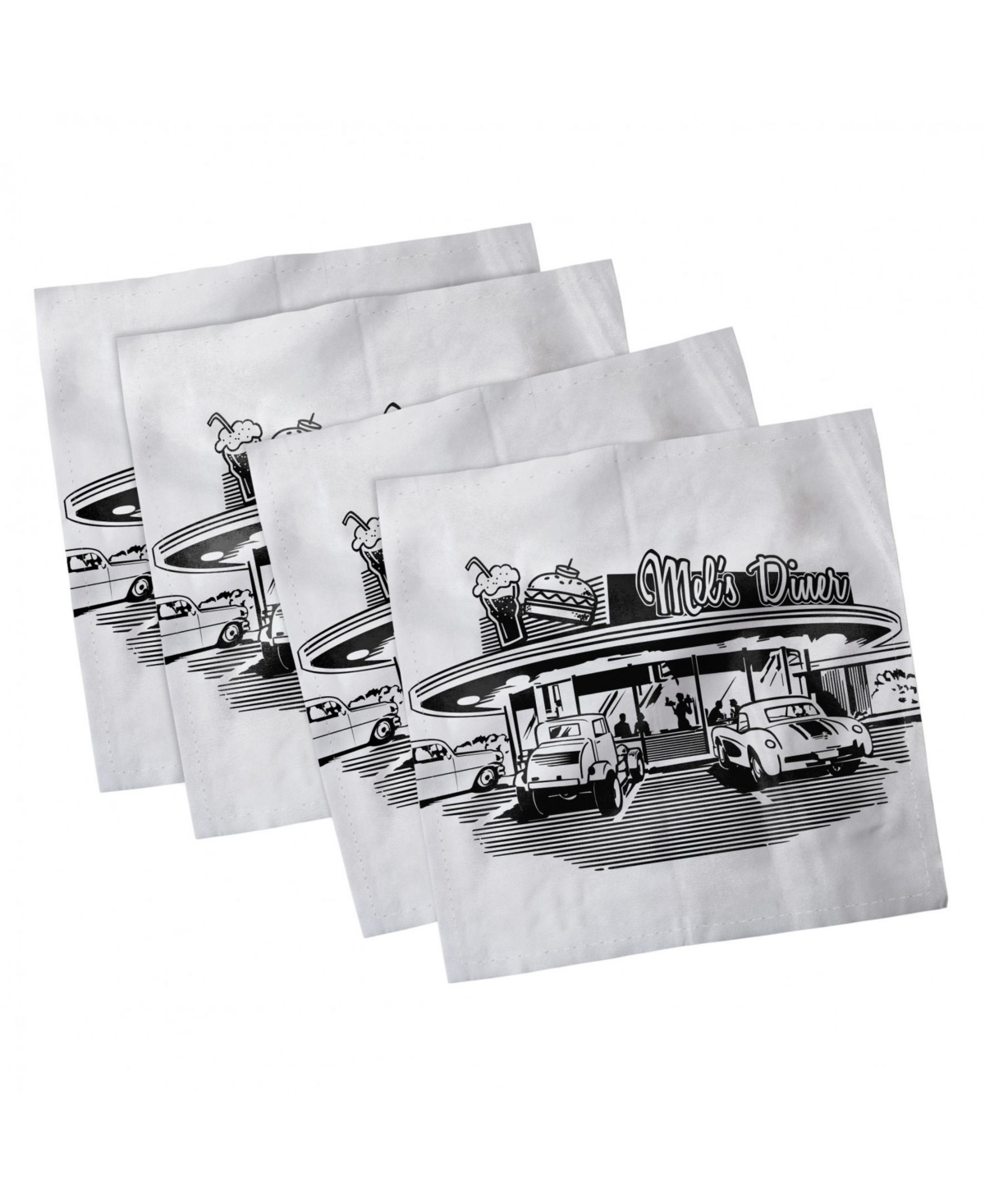 Click here for Ambesonne Retro Set of 4 Napkins  12 x 12 - Black prices