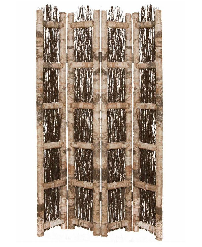 Screen Gems Handmade Natural Birch 3 Panel Birch Screen - Macy's