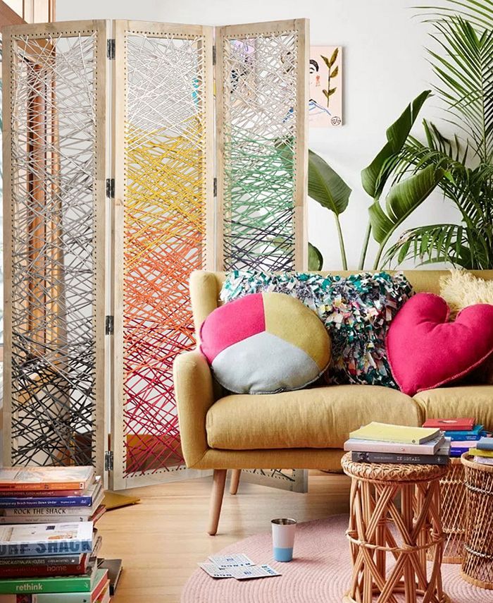 Screen Gems Contemporary 3 Panel 6' Crisscross Screen - Macy's
