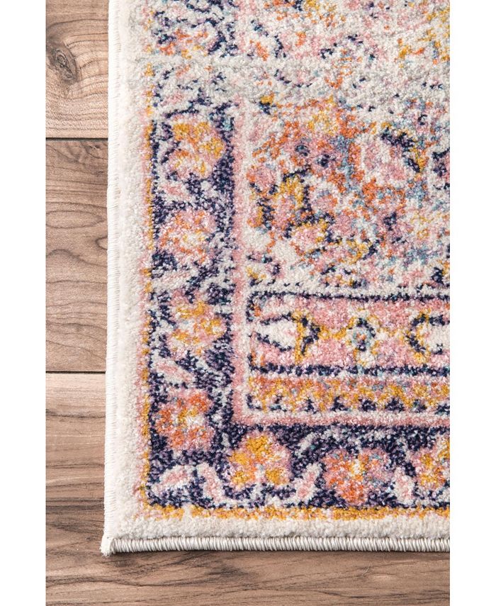 nuLoom Bodrum Vintage-Inspired Medallion Leola Orange 8' x 10' Area Rug ...