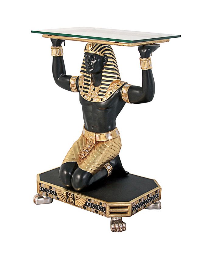 Design Toscano Servant to the Pharaoh Glass-Topped Console Table - Macy's