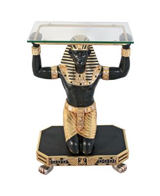 Design Toscano Servant to the Pharaoh Glass-Topped Console Table - Macy's