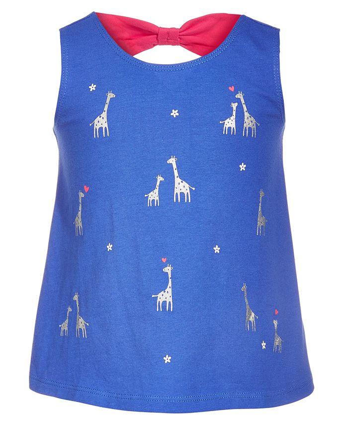 First Impressions Toddler Girls Giraffe Bow Back Cotton Top, Created ...