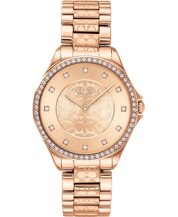 COACH Women's Astor Rose Gold-Tone Stainless Steel Bracelet Watch 31mm ...