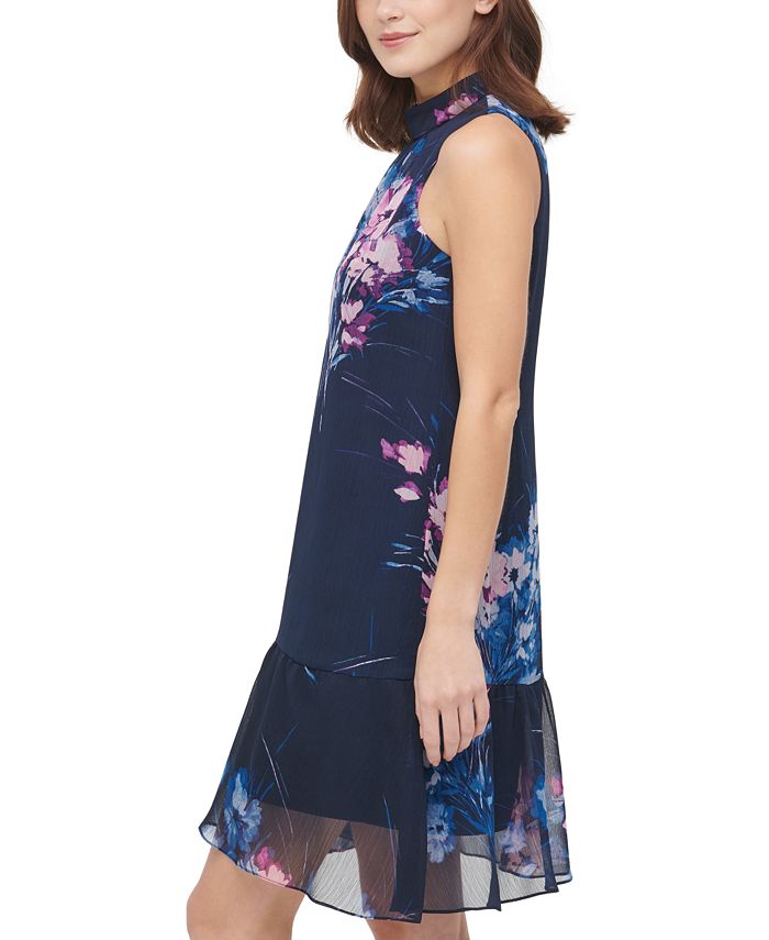 DKNY Sleeveless High-Neck Shift Dress - Macy's
