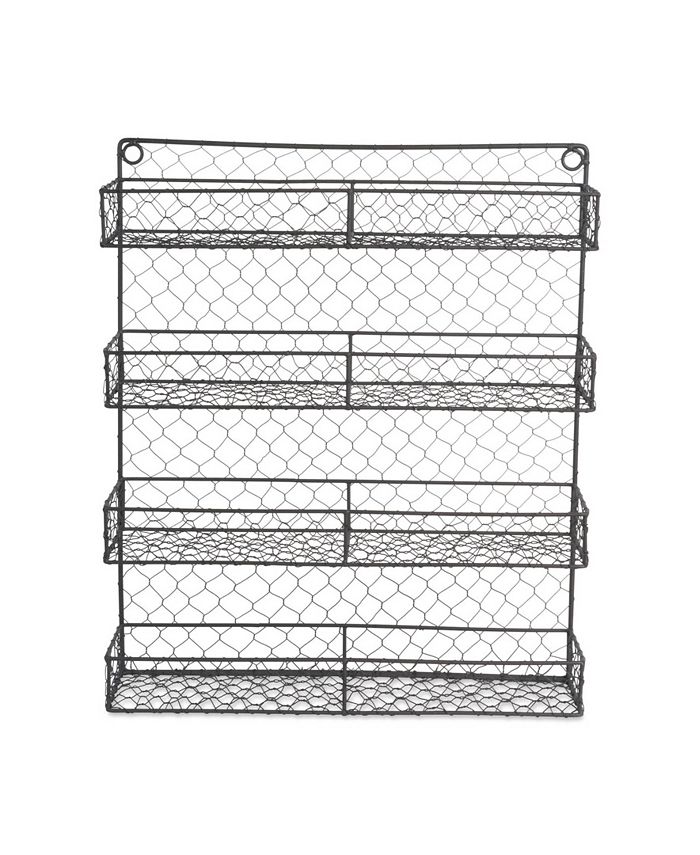 Design Imports Double Wide 4 Row Chicken Wire Spice Rack - Macy's