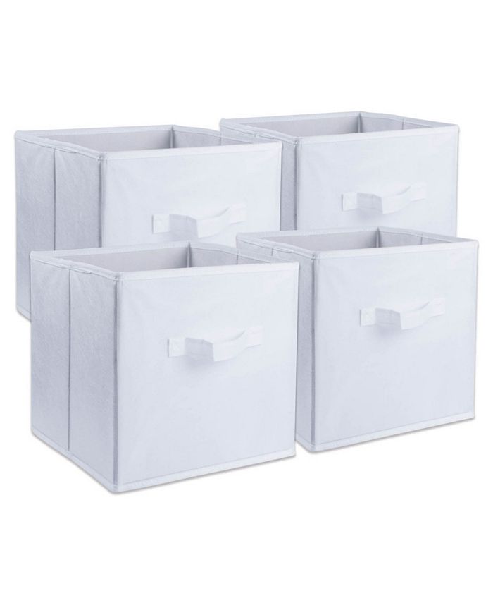 Design Imports Non-woven Polypropylene Cube Solid White Square Set of 4 ...