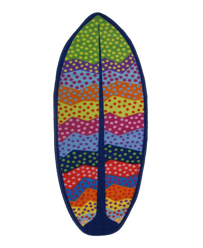 Fun Rugs Surf Time Wavy Ocean 16" x 47" Area Rug - Macy's
