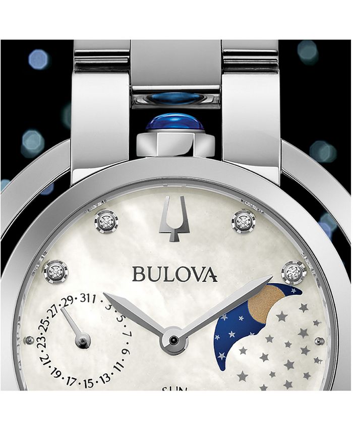 Bulova Women's Rubaiyat Diamond-Accent Stainless Steel Bracelet Watch ...