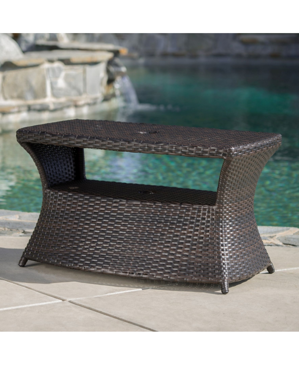 Click here for Noble House Berkeley Outdoor Side Table - Dark Bro... prices