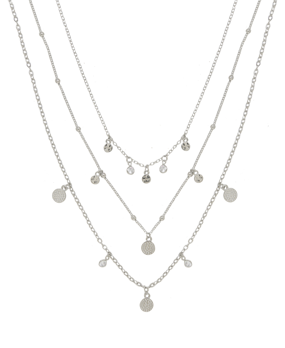 Click here for Ettika Crystal Detailed Triple Layer Necklace - Si... prices