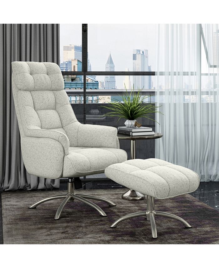 Handy Living Lisbon Contemporary Swivel Rocker Chair and Ottoman - Macy's