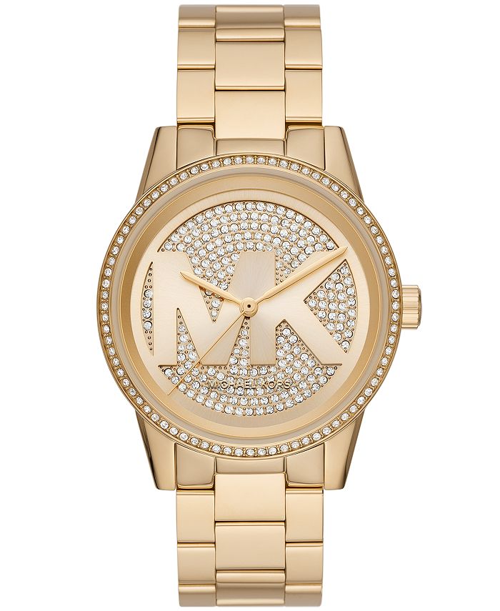 Michael Kors Ritz Three-Hand Gold-Tone Stainless Steel Watch - Macy's