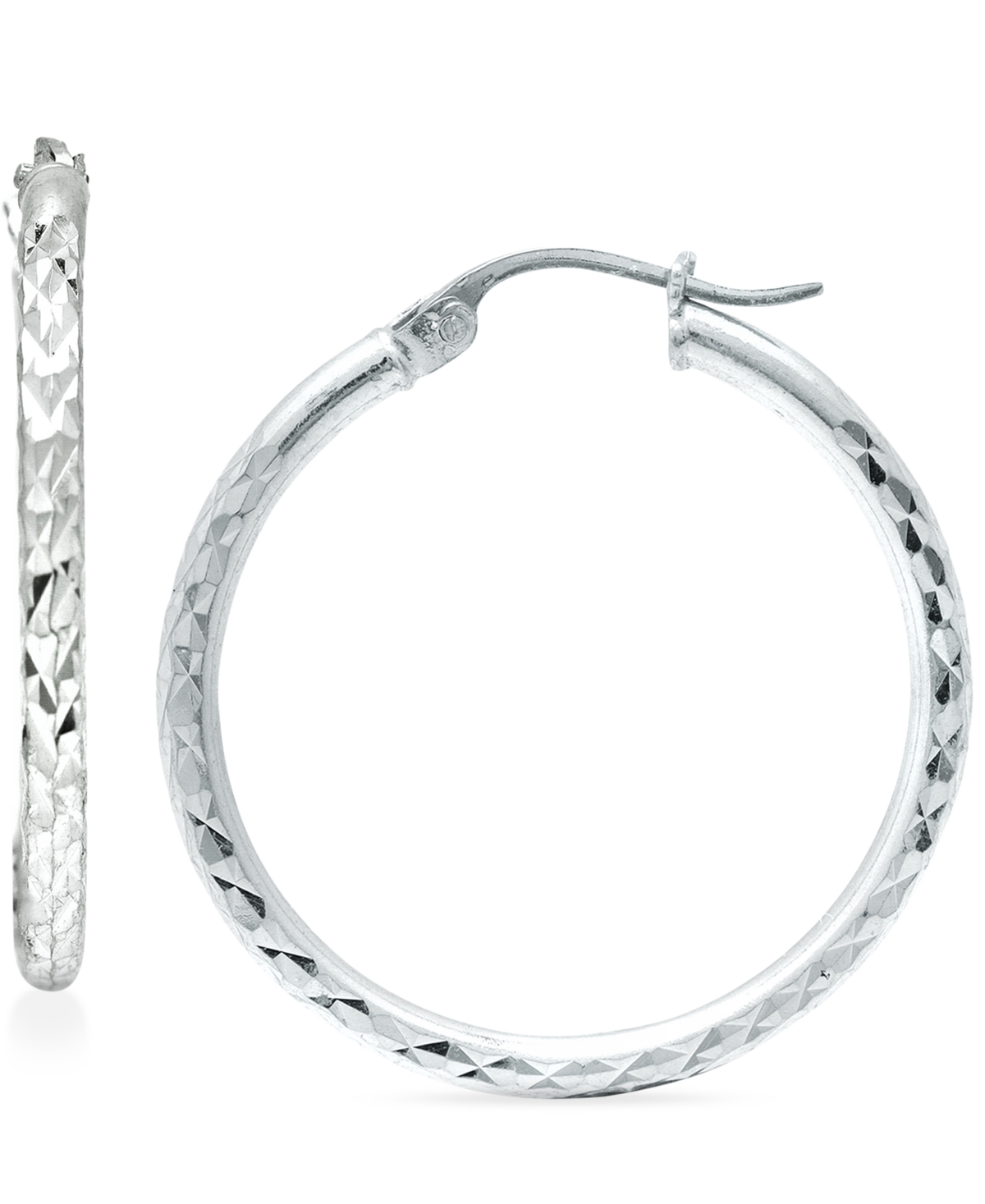 Click here for Giani Bernini Small Textured Hoop Earrings in Ster... prices