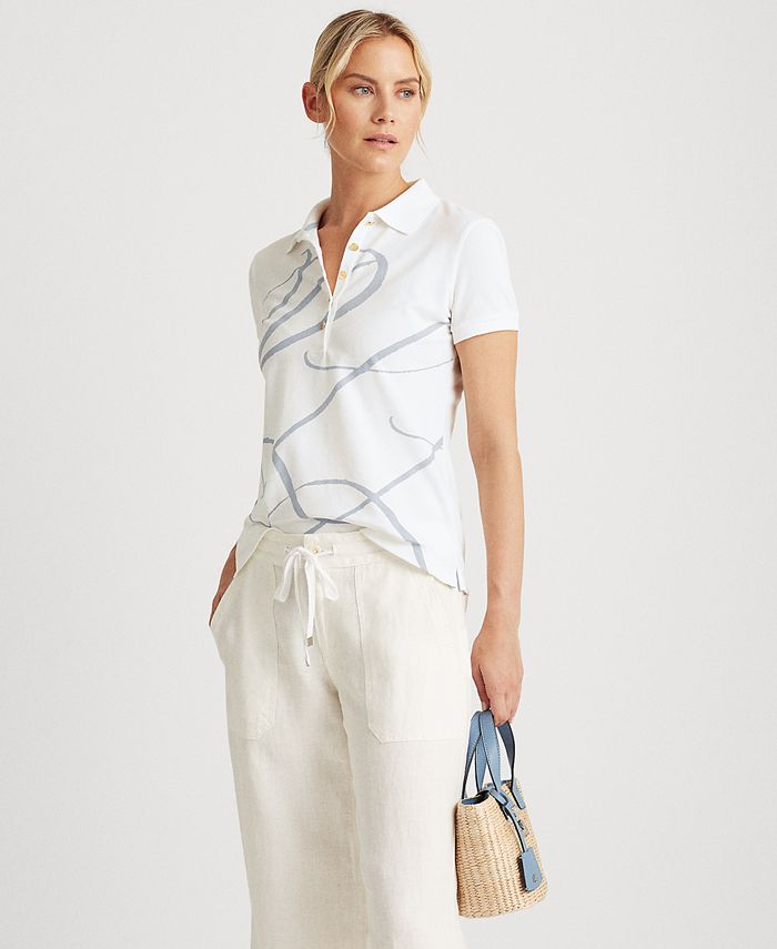 Lauren Ralph Lauren Printed Monogram Polo Shirt - Macy's