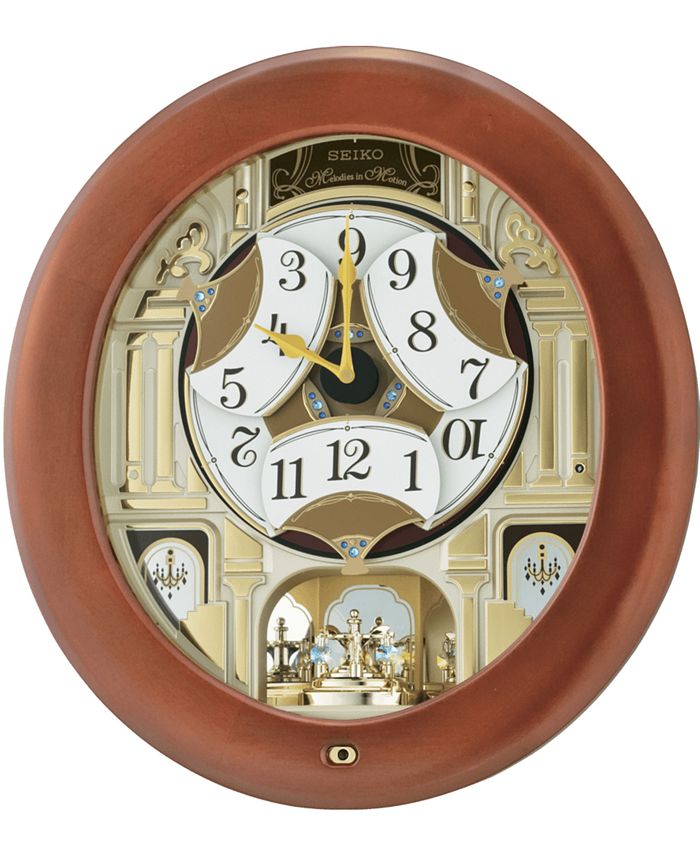 Seiko Melodies in Motion Wood-Tone Wall Clock - Macy's