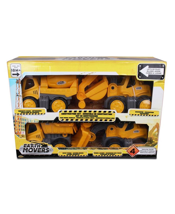 NKOK Earth Movers 4-Pack Small Construction Vehicles Playset - Macy's
