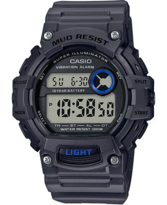 Casio Men's Digital Gray Resin Strap Watch 48.4mm - Macy's