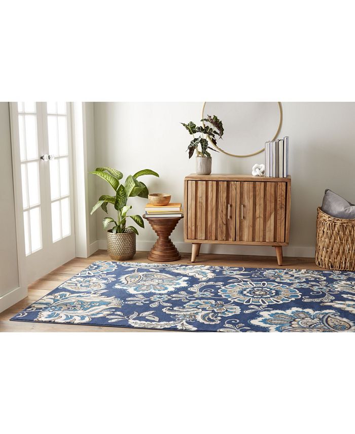 Global Rug Designs Haven Hav08 Navy 9'2" x 12'5" Area Rug - Macy's