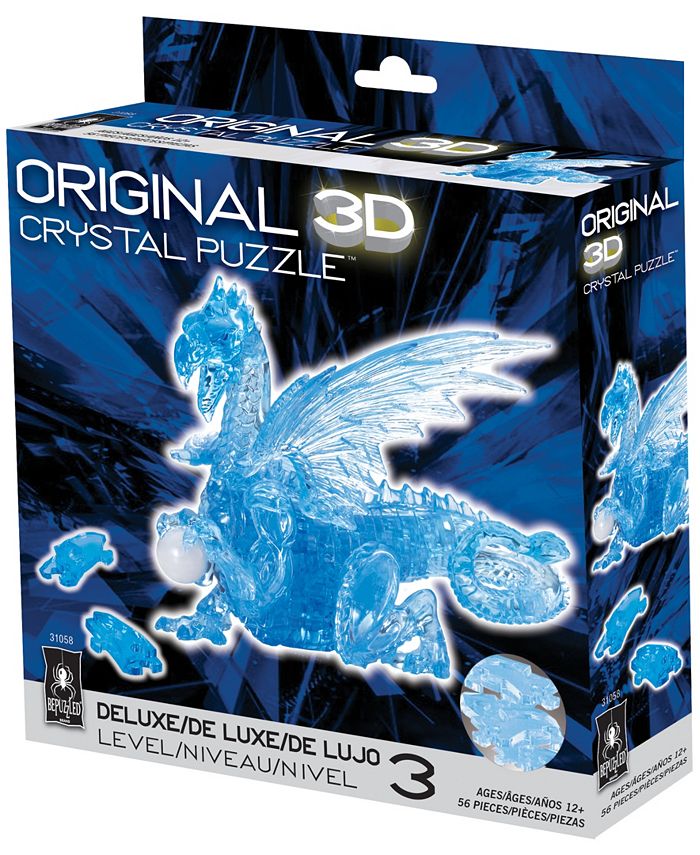 BePuzzled 3D Crystal Puzzle - Dragon Blue - 56 Pieces - Macy's