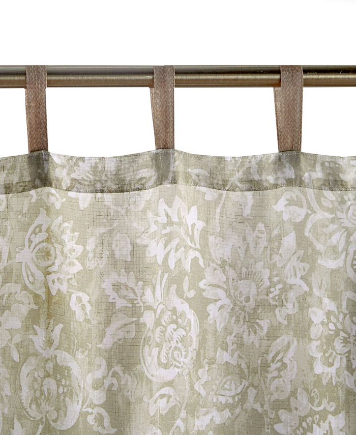 Elrene Verena Sheer Floral 52" x 108" Indoor/Outdoor Tab Top Curtain ...