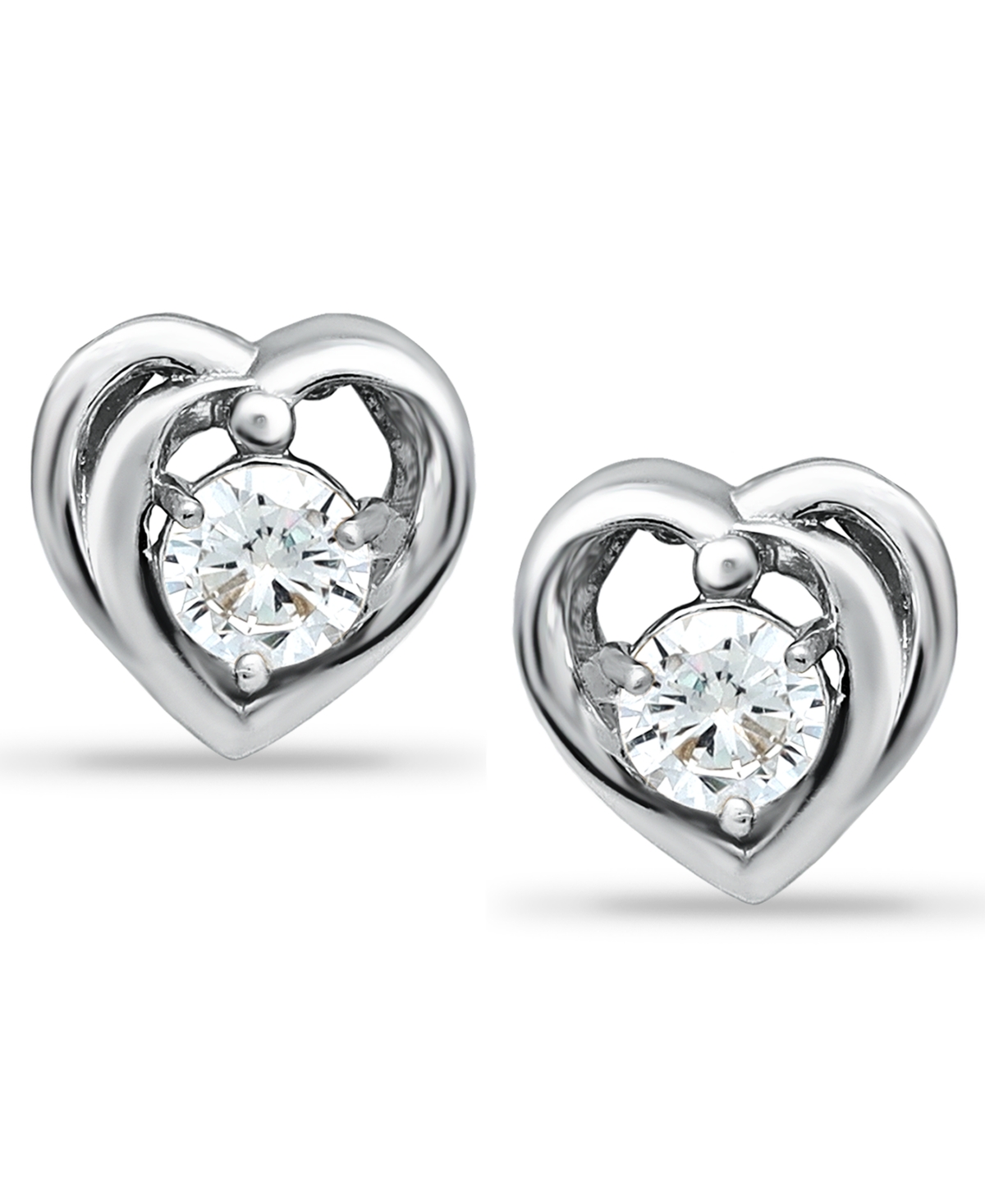 Click here for Giani Bernini Cubic Zirconia Heart Solitaire Stud... prices