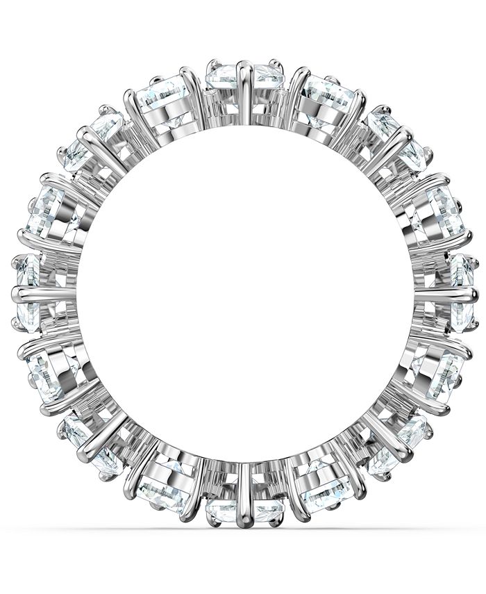 Swarovski Silver-Tone Round Crystal Ring - Macy's