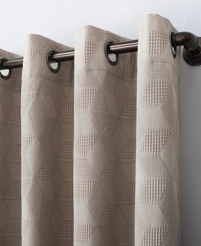 Scott Living Halsey 50" x 96" Textured Geometric Curtain Pan - Macy's