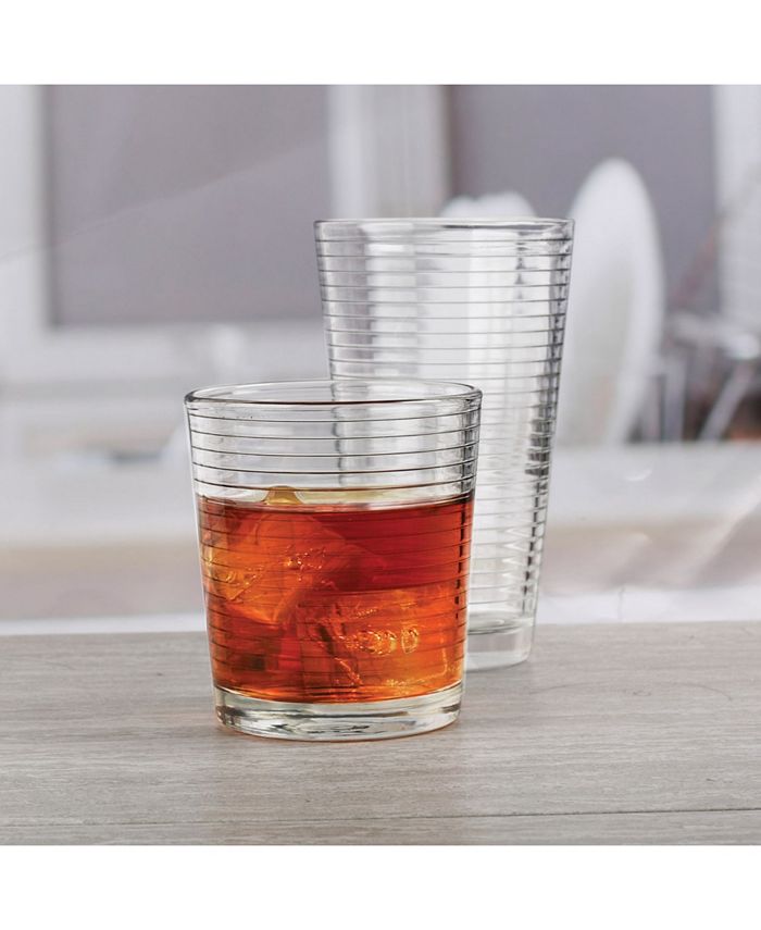 Circle Glass Hoop Entertaining Glasses, Set of 16 - Macy's
