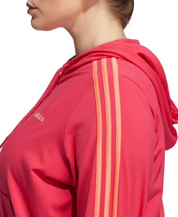adidas Plus Size Full-Zip Jersey Hooded Jacket - Macy's