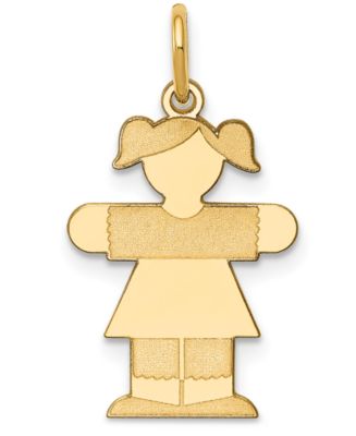 Mini Girl Charm Pendant in 14k Gold - Macy's