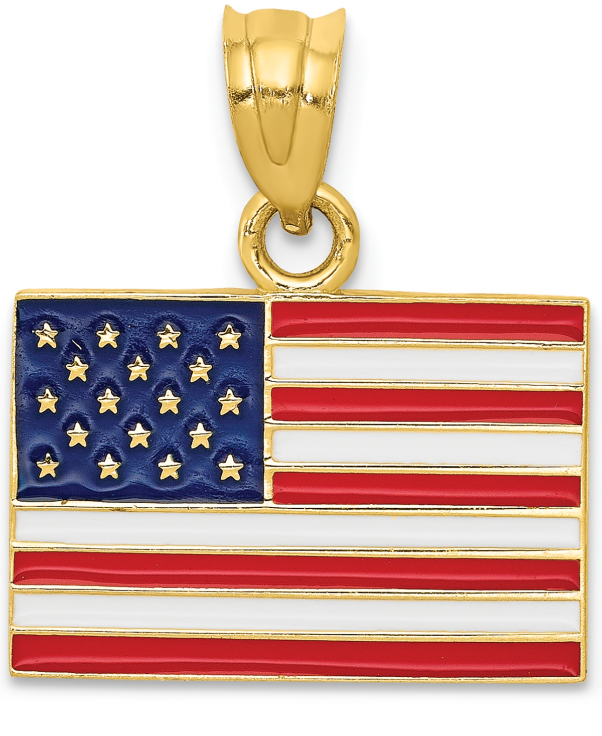 Click here for Usa Flag Charm Pendant in 14k Yellow Gold & Enamel... prices