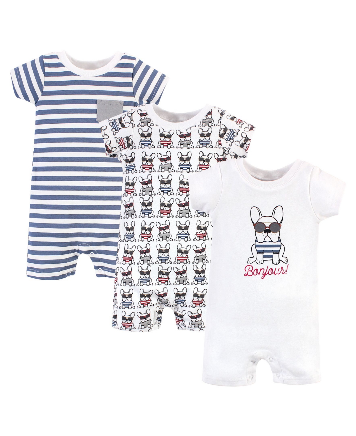 Click here for Hudson Baby Baby Boys Soft Cotton Jumpsuits - Fren... prices