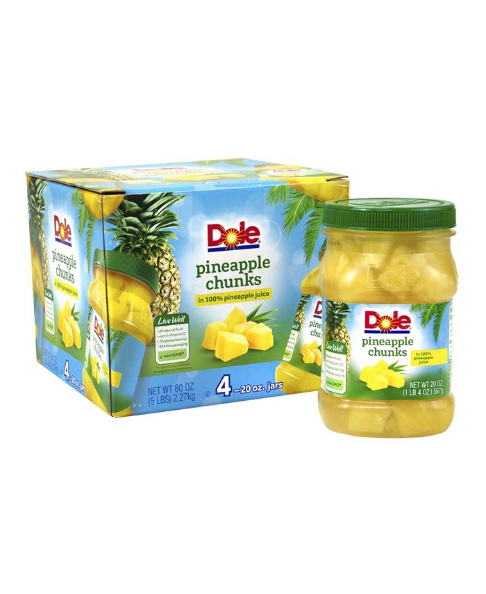 Dole Pineapple Chunks in Juice, 20 oz, 4 Count - Macy's