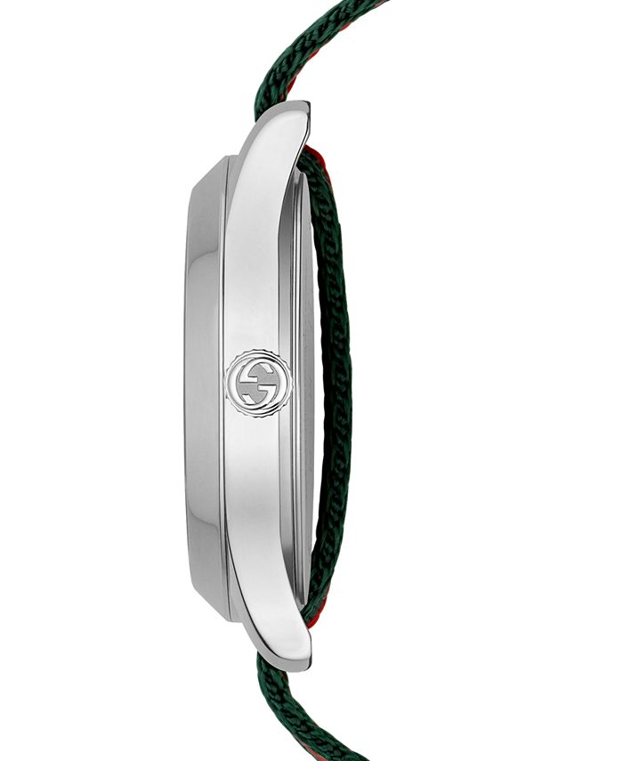 Gucci Unisex Swiss G-Timeless Green-Red-Green Nylon Web Strap Watch ...