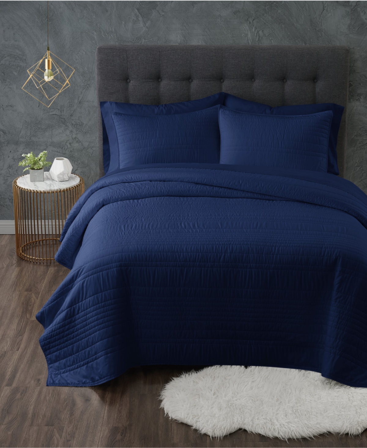 Click here for Truly Calm 3-Pc. Quilt Set  King - Navy prices