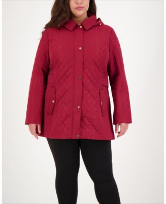 Jones New York Plus Size Hooded Quilted Coat, Created for Macy's - Macy's