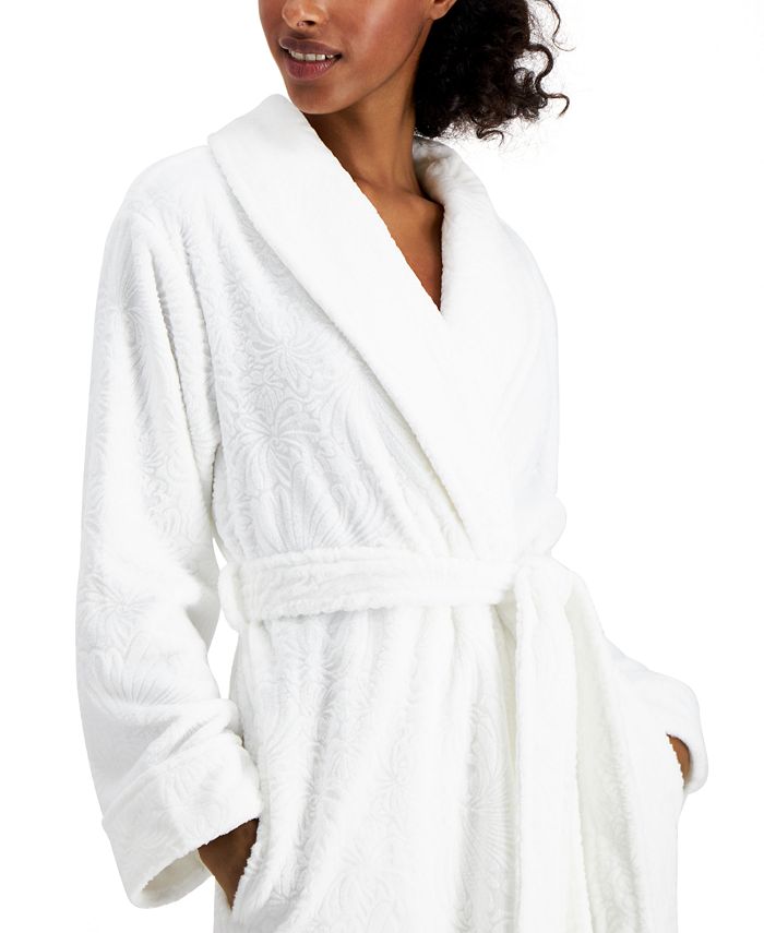 Charter Club Long Floral Textured Cozy Robe, Created for Macy's ...