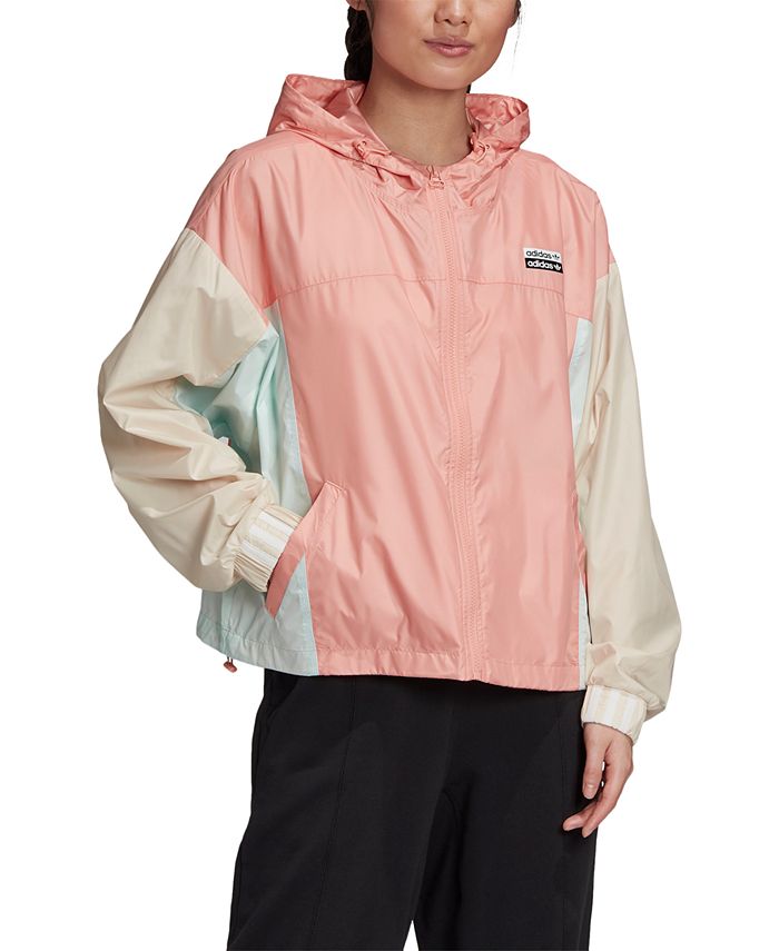 adidas Women's Colorblocked Hooded Windbreaker - Macy's
