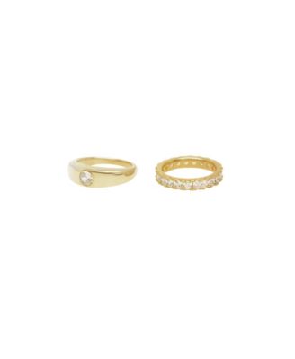 ETTIKA Simple Touch Crystal and 18K Gold Women's Ring Set - Macy's