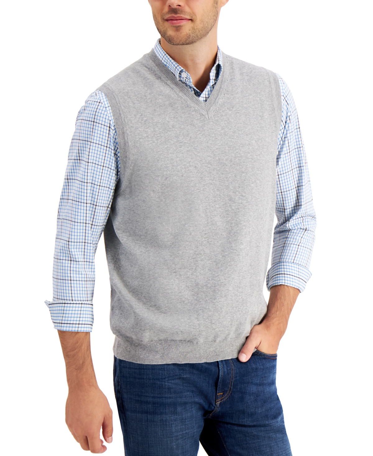 Click here for Club Room Mens Solid V-Neck Sweater Vest  Created... prices