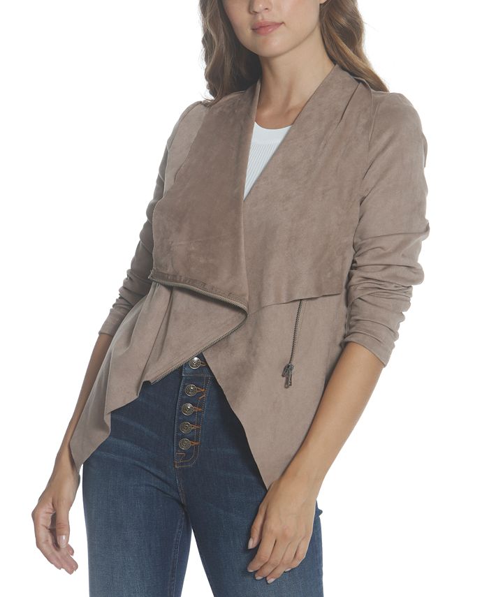 Vigoss Asymmetrical Faux-Suede Jacket - Macy's