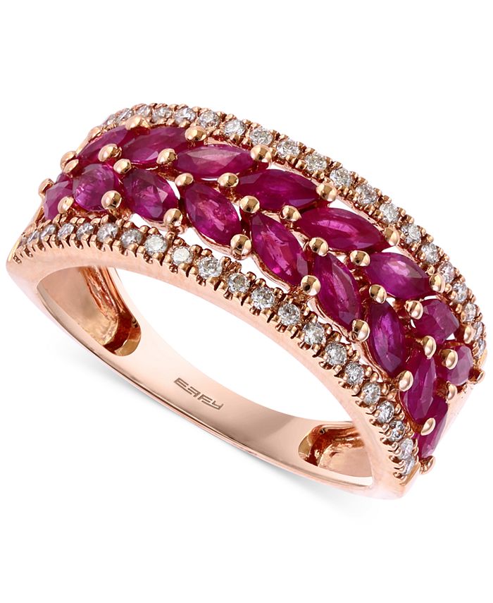 EFFY Collection EFFY® Ruby (1-3/4 ct. t.w.) & Diamond (1/5 ct. t.w ...