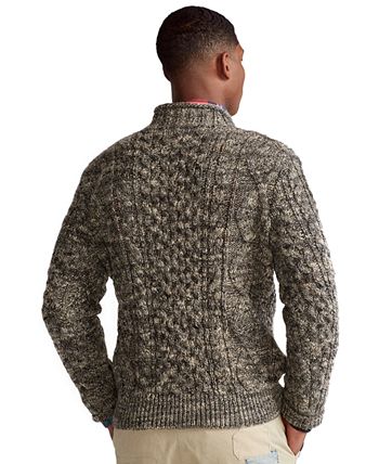 Polo Ralph Lauren Men's Flag Aran Marled Sweater - Macy's