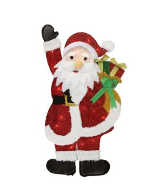 Northlight Lighted Waving Santa with Gis Outdoor Christmas Yard Decor ...