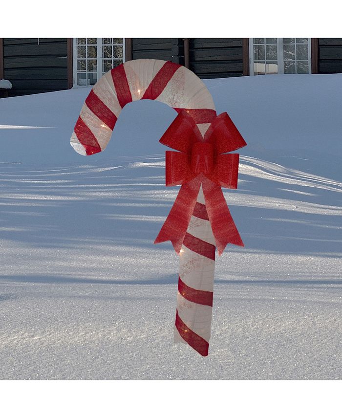 Northlight Pre-Lit Glitter Candy Cane Christmas Outdoor Decoration - Macy's