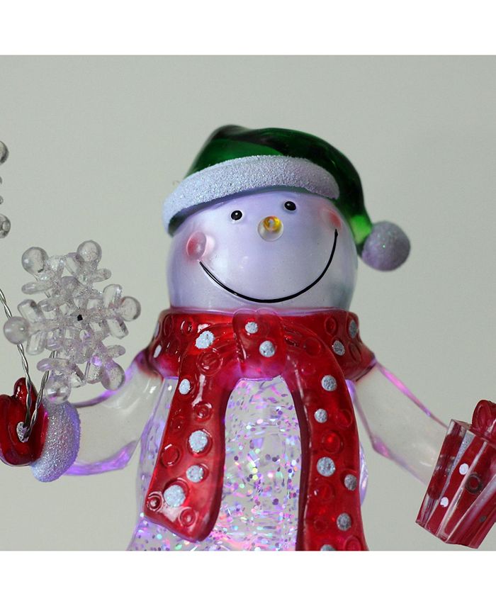 Northlight Swirling Glitter LED Lighted Snowman with Gis Table Top ...